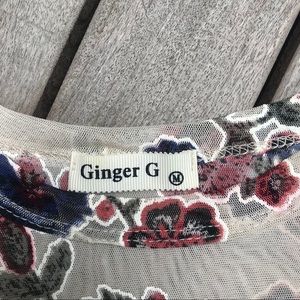 Ginger G | Tops | Ginger G Floral Print Mesh Sleeveless Tank Top | Poshmark